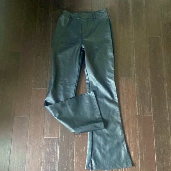 Motel Rocks | Pants & Jumpsuits | Motel Rocks Black Faux Leather Flare ...